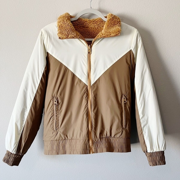 ZYIA | Jackets & Coats | Zyia Camel Sierra Fleece Reversible Jacket Xxl | Poshmark
